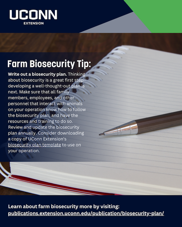 Farm Biosecurity Tip: Write Out a Biosecurity Plan | UConn Extension